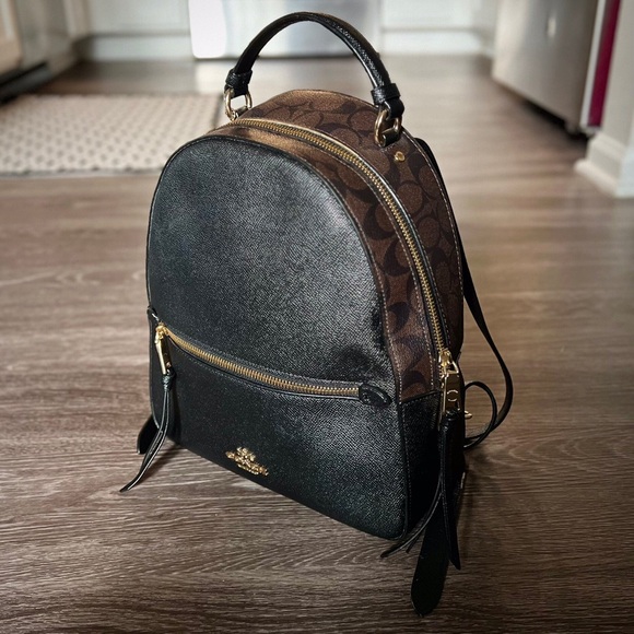 Coach | Bags | Coach Jordyn Backpack Signature Brown Black | Poshmark